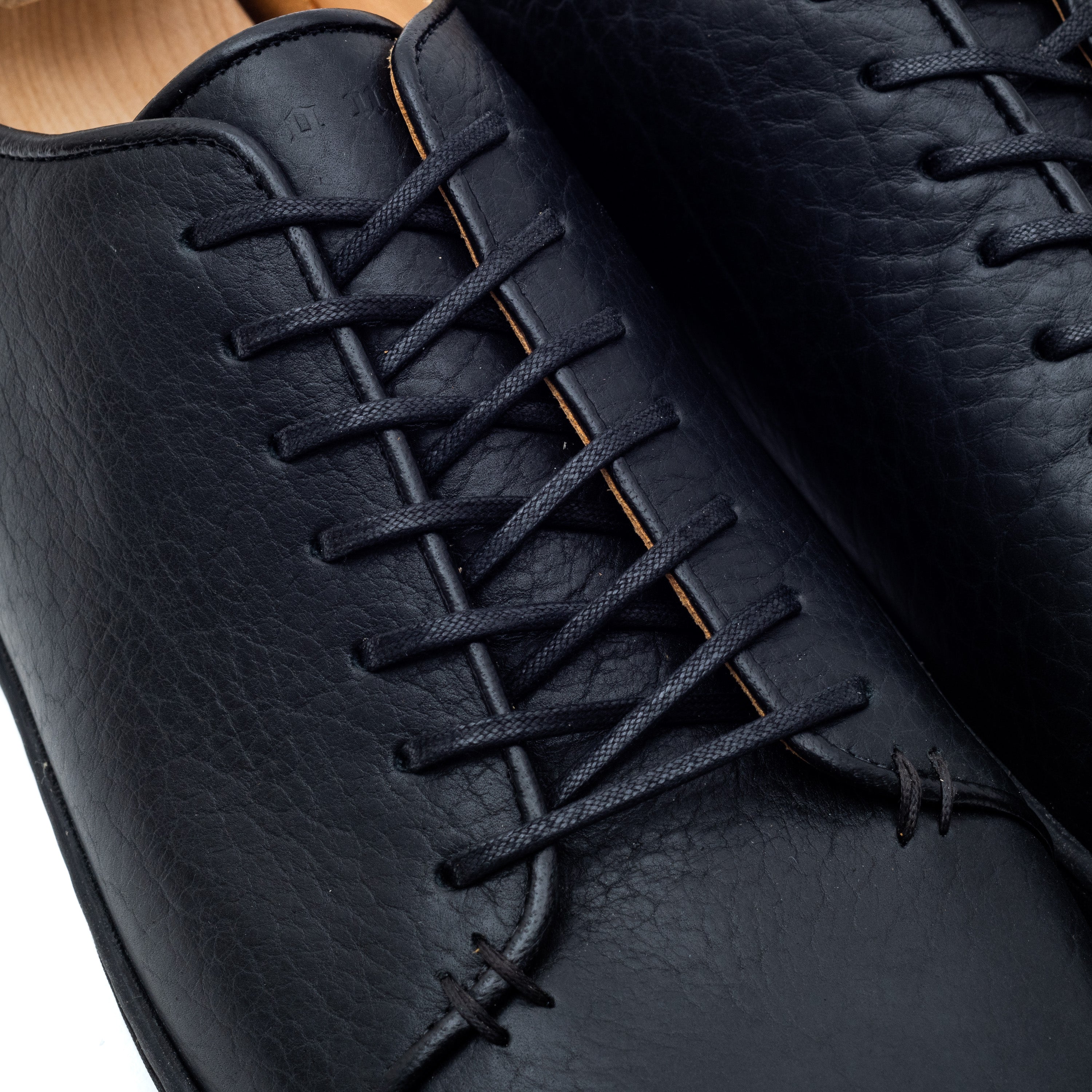 Harlestone Derby - Black Horween Buffalo – Crown Northampton
