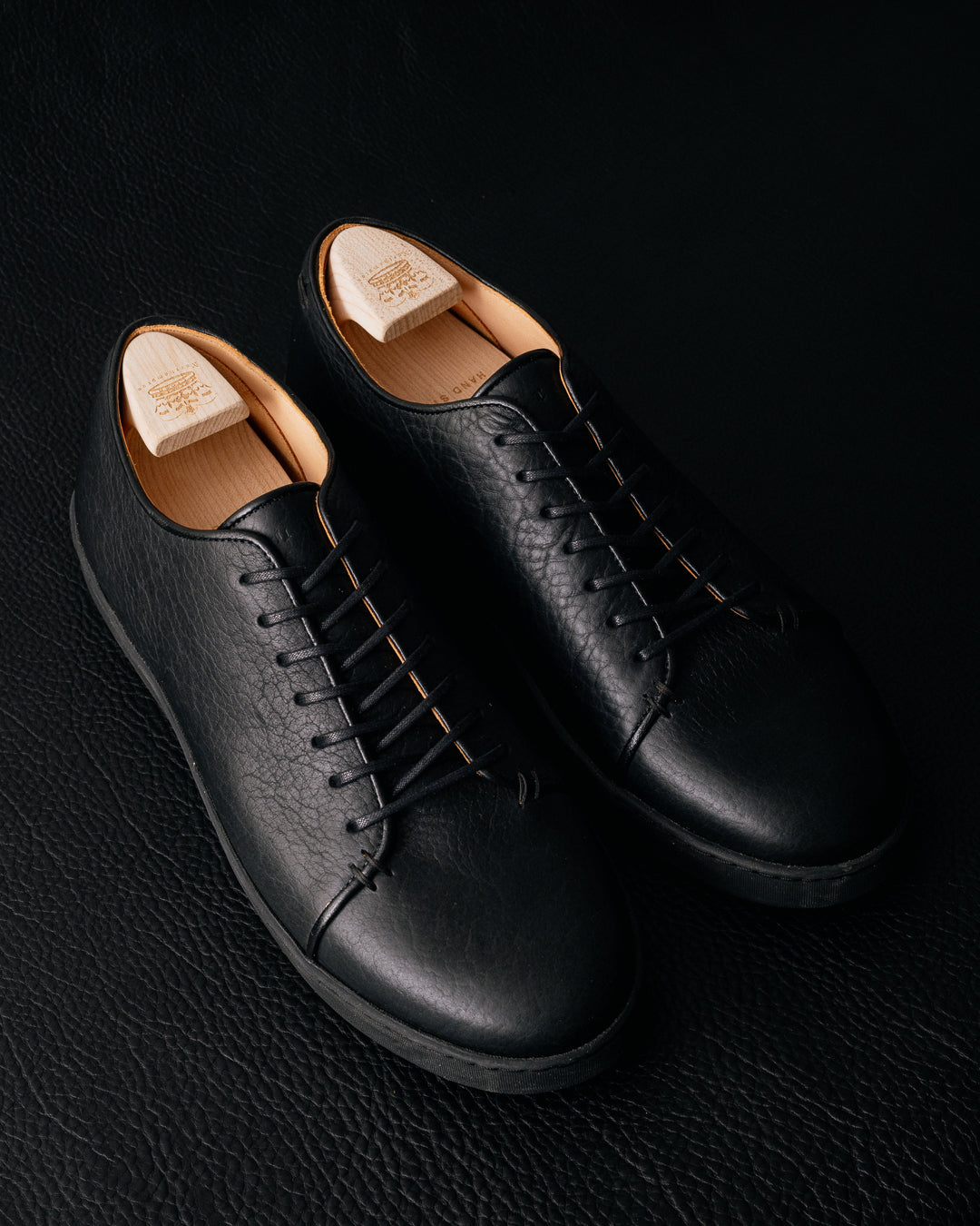 Harlestone Derby - Black Horween Buffalo – Crown Northampton