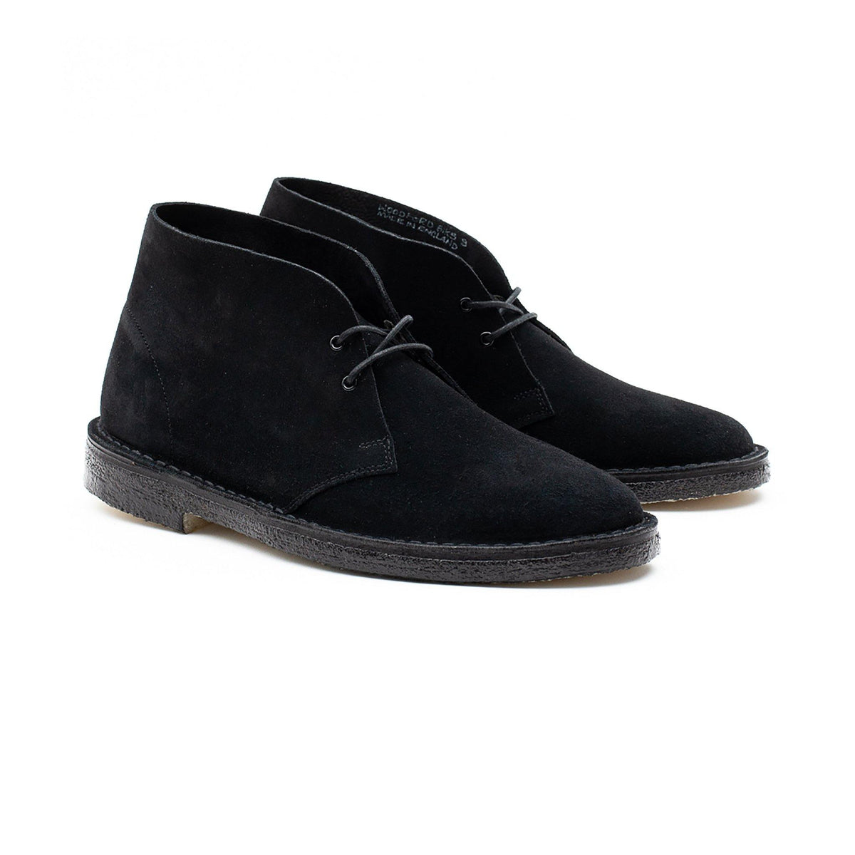 Woodford Desert Boot - Black Janus Calf Suede – Crown Northampton